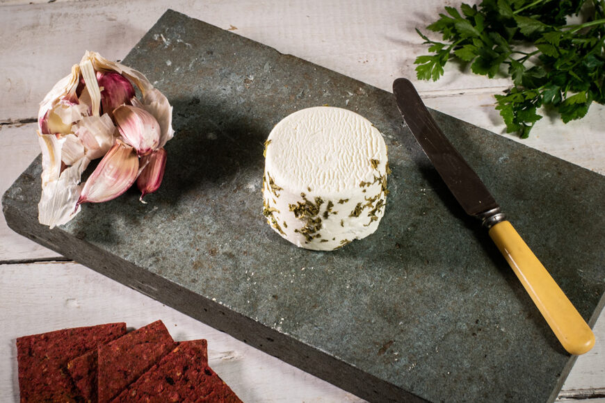 Rosary Goats Cheese, Herb & Garlic (100g) - The Dorset Meat Company