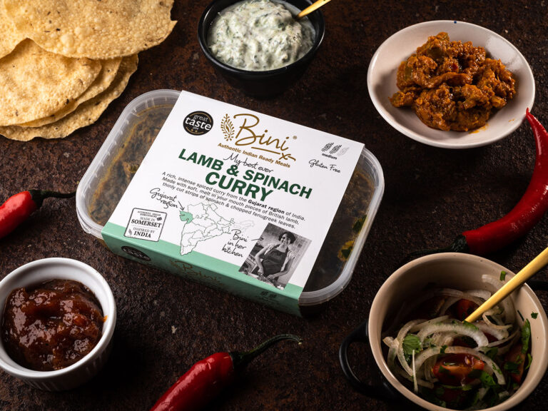 Bini Lamb & Spinach Curry (375g) | Gourmet Lamb Curry Ready Meal