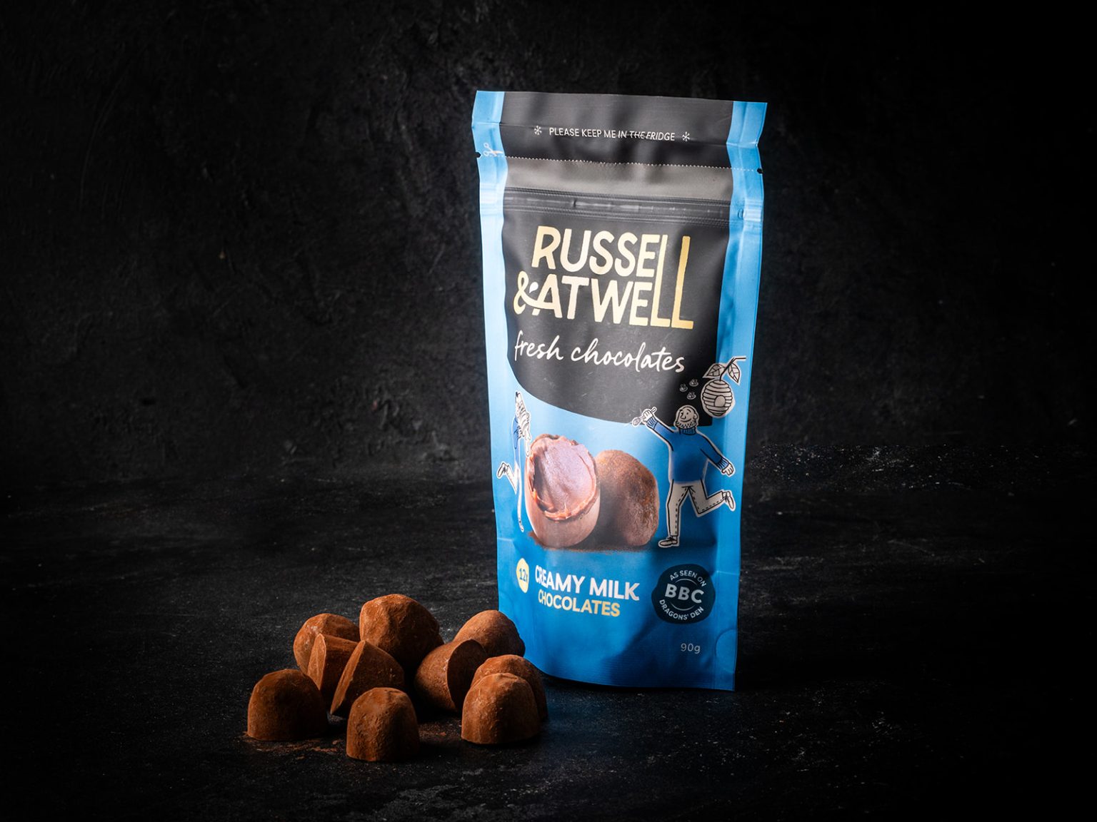Fresh Creamy Milk Chocolates, Russell & Atwell (90g pouch) - The Dorset ...